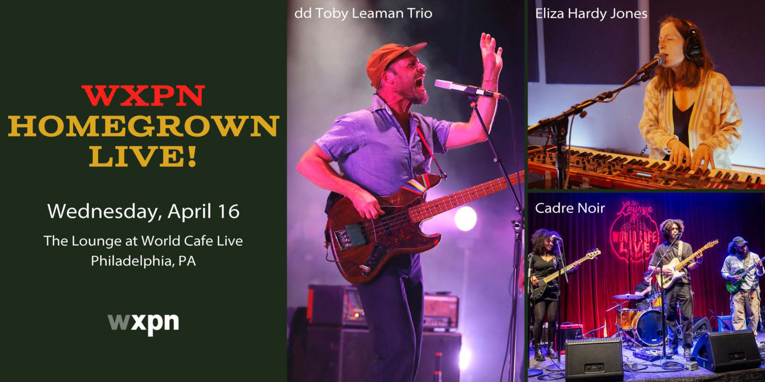 RSVP for WXPN Homegrown Live! with dd Toby Leaman Trio, Eliza Hardy ...